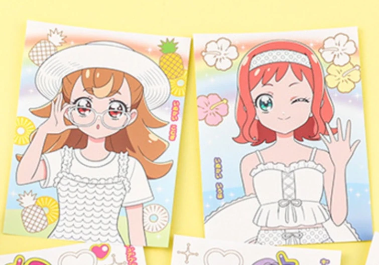 Wonderful Precure coloring book illustration including after coloring ...