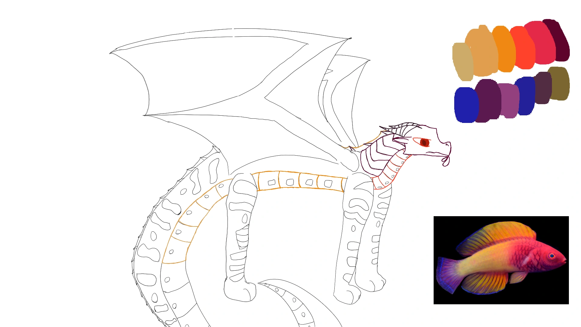 WIP of a colorful SeaWing | Fandom