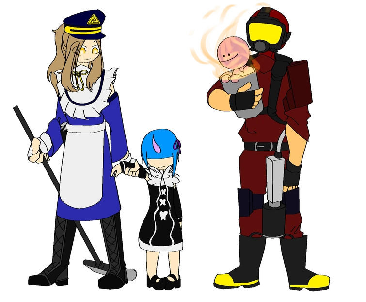 Maid Commander w/ Maitake!Rem along with Pyromancer w/ Dumpster Child ...