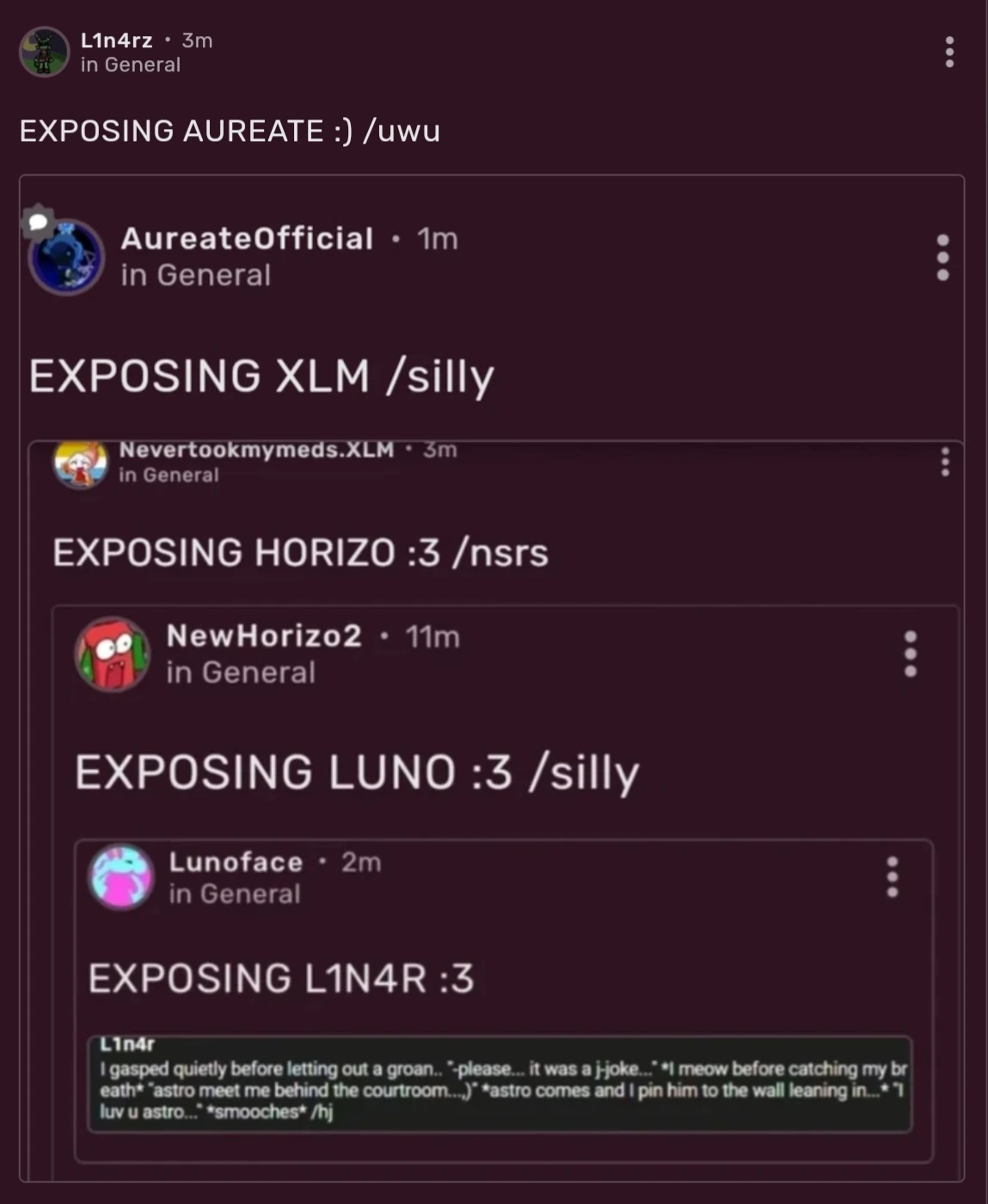 EXPOSING L1N4RZ >:] | Fandom