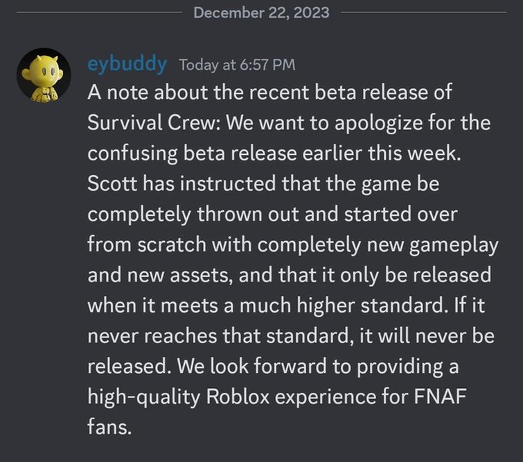 FNaF Survival Crew Update from devs | Fandom
