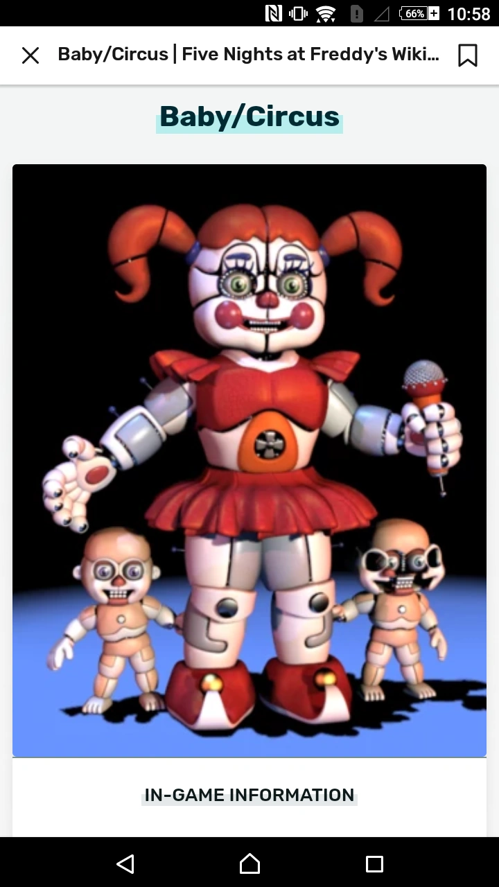 Picture 1 Circus Baby in Extras;picture 2 Circus Baby's blueprint. What ...