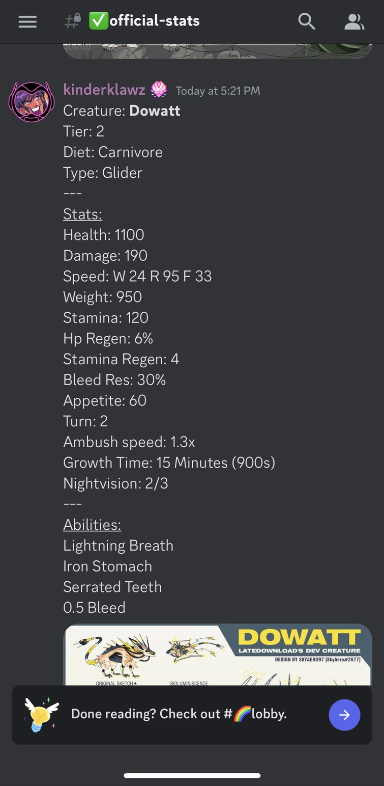 Dowatt finalized stats | Fandom