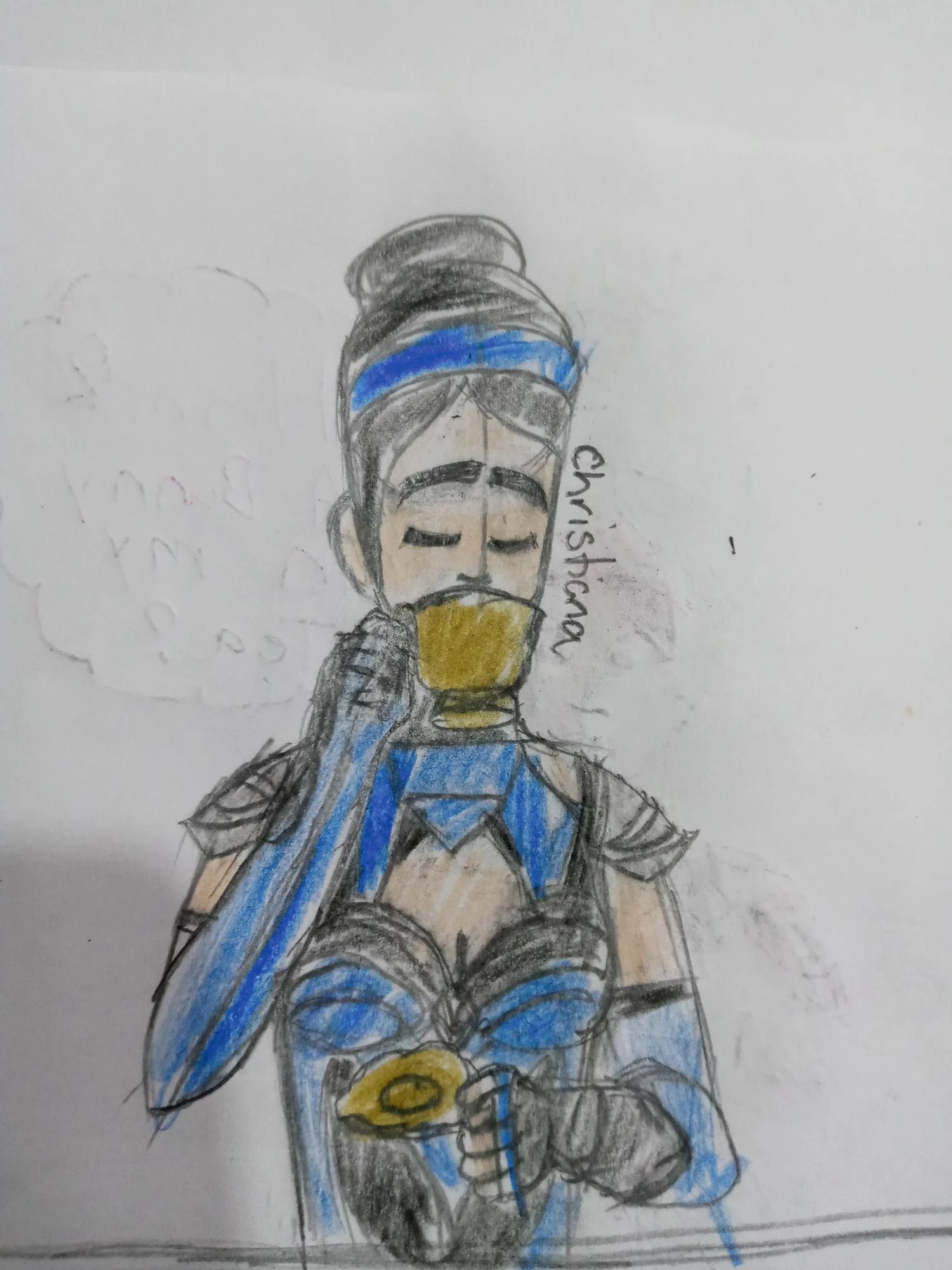 Kitana Drinking Tea Drawing.🍵 | Fandom