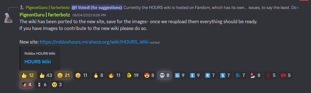HOURS wiki on miraheze, link here. | Fandom