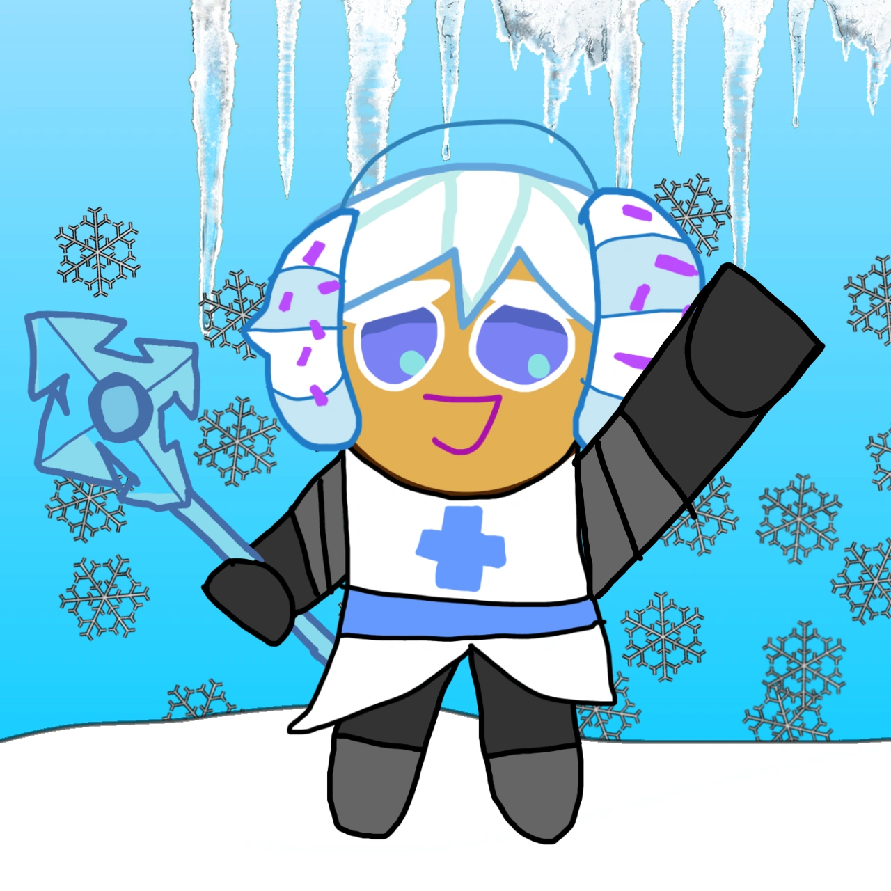 Snow sugar cookie as blue knight fan art | Fandom