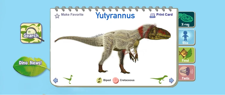 Yutyrannus Dinosaur Train Field Guide | Fandom