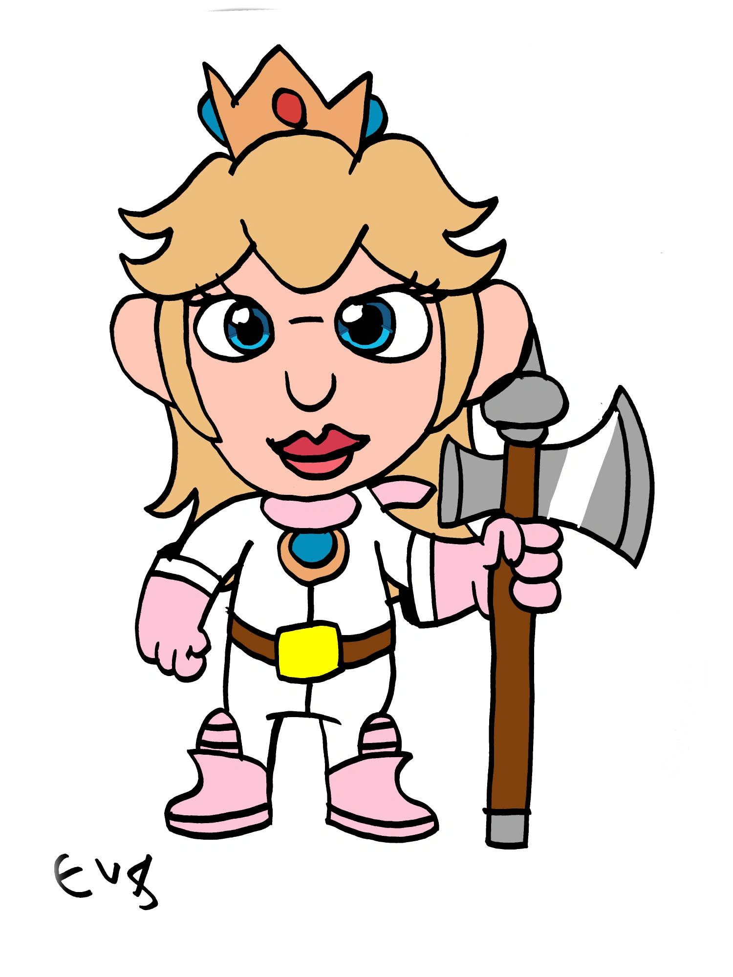 My drawing of Peach (fighting outfit) | Fandom