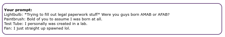 incorrect quotes with the Inanimate Insanity cast that made me giggle ...