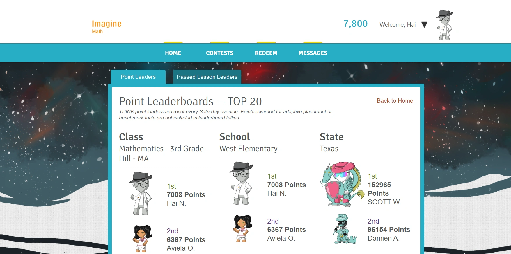 math leaderboard for Texas (Imagine math) | Fandom