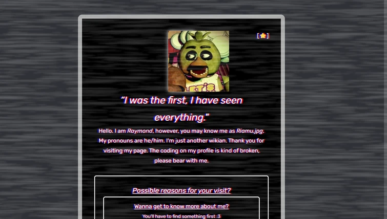 who wants a fnaf themed profile code!!!!!!!!!!!!!!!!!!!!!!!!!! | Fandom