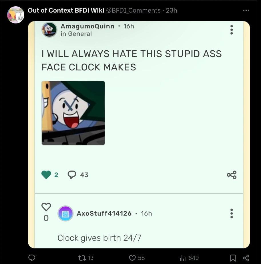 Me on the BFDI wiki ooc twitter 🔥 | Fandom