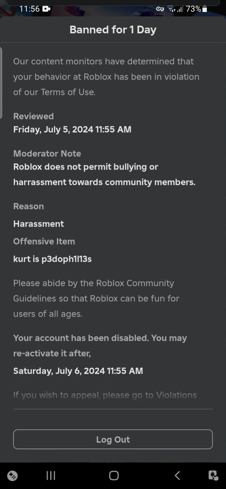 I got banned for 1 days... | Fandom