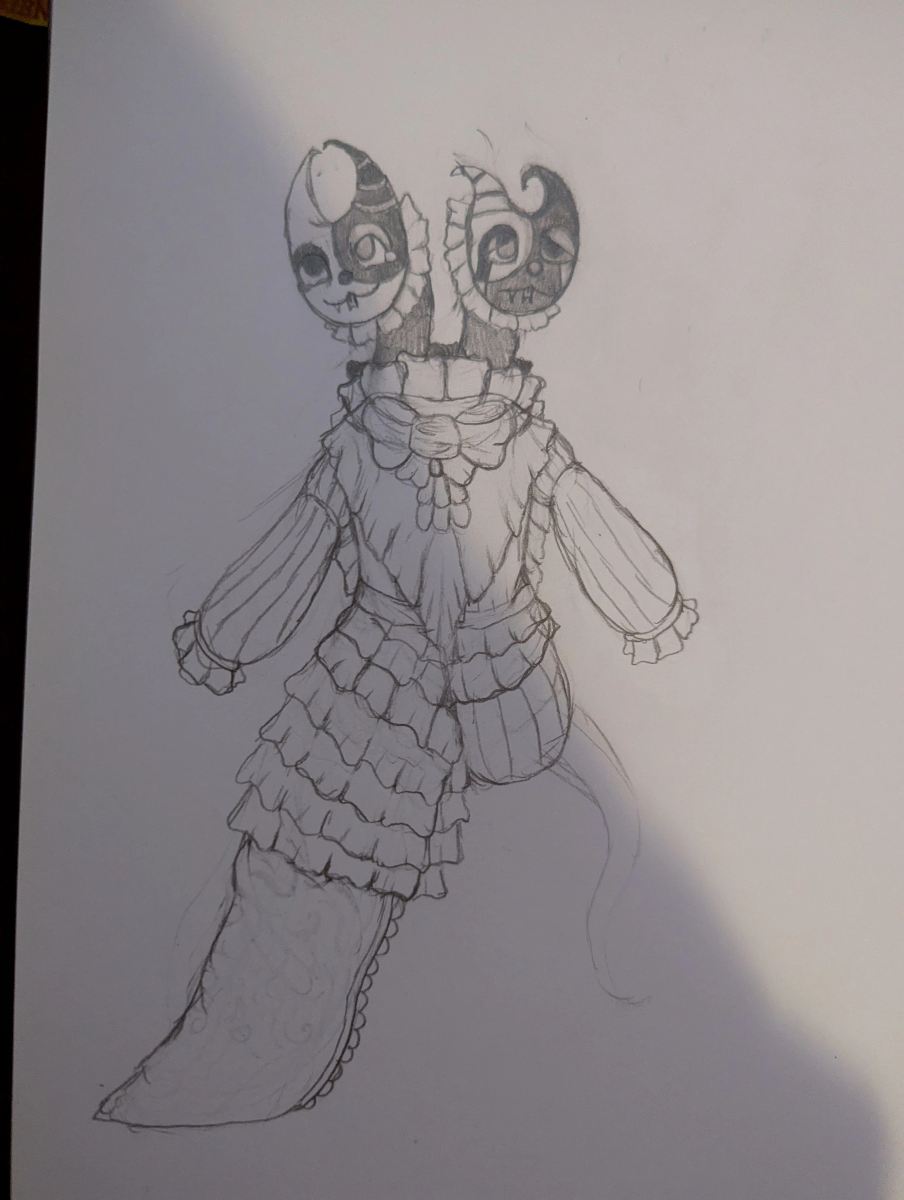 meh wip rnd design and my lil changed shelly sketch. | Fandom