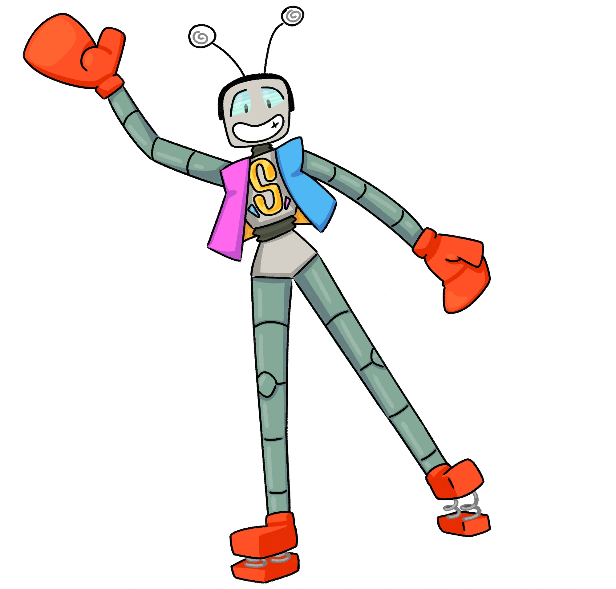 I took my Springy human thing and finished it! ɴᴏᴡ ʜᴇ ʜᴀs ғᴇᴇᴛ! ʏᴀʏ ...