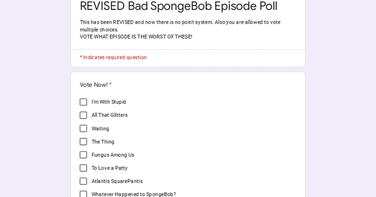 The SpongeBob BAD EPISODES POLL! | Fandom