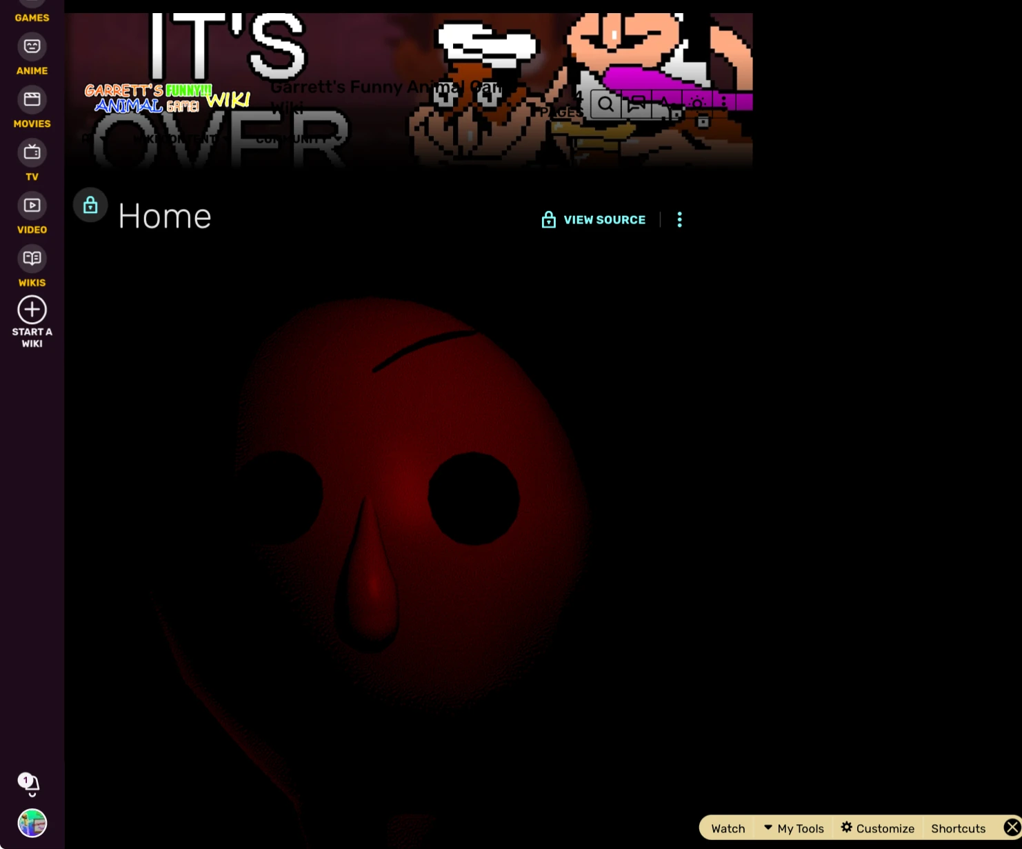 Something just happened to the Garrett’s Funny Animal Game Wiki last ...