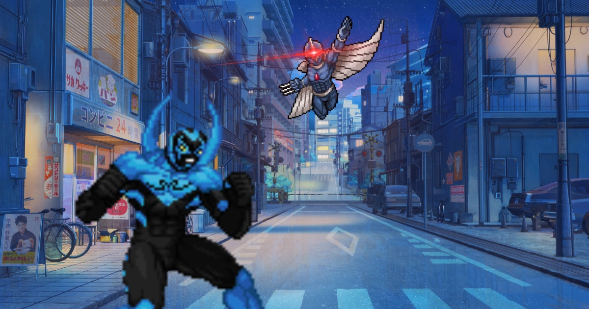 Darkhawk vs blue beetle sprite art | Fandom
