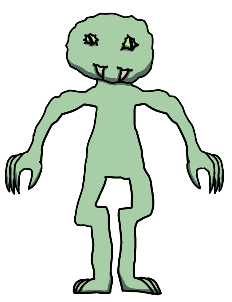 A drawing of that weird goobab creature that attacked me. (its probably ...