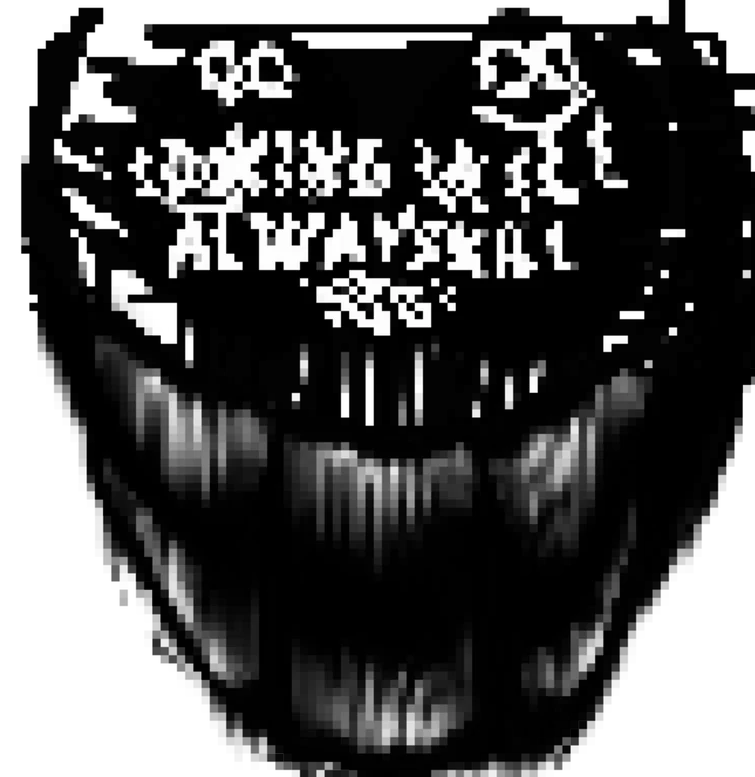 guess why there is text in A-340's jumpscare face and what does it say ...