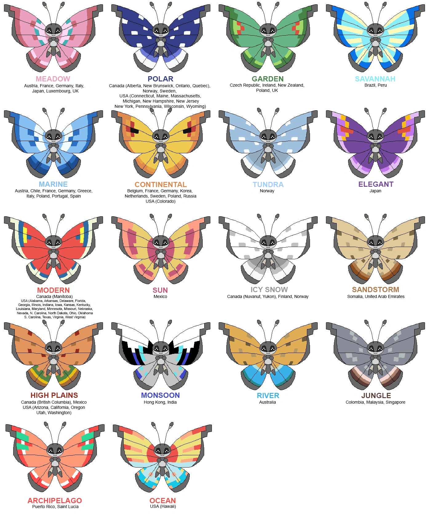 Vivillon Sprites | Fandom