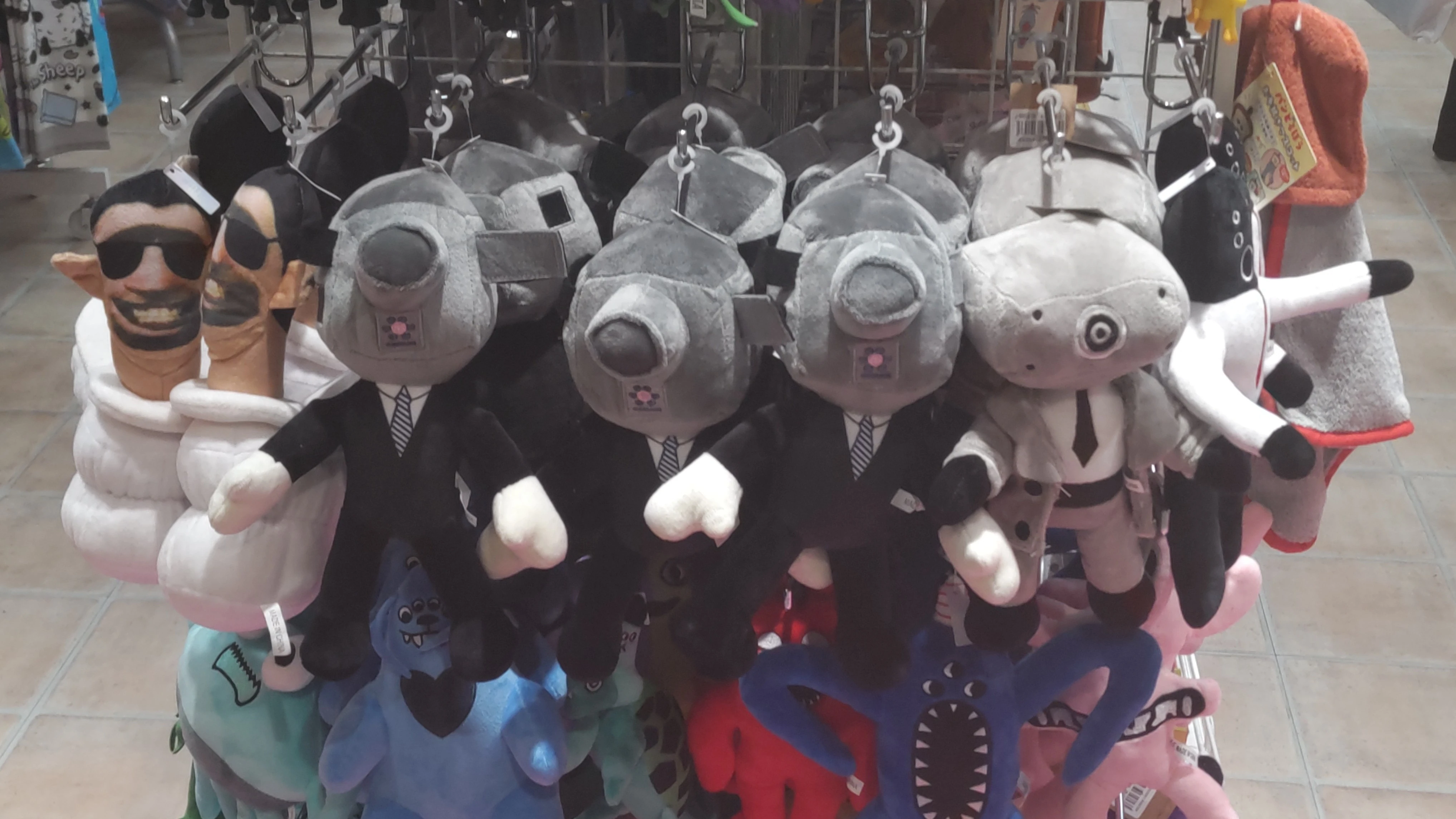 Fanmade skibidi toilet plush and keychains were sold at a shopping mall ...
