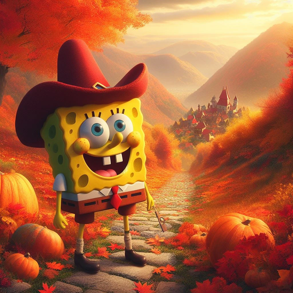 Some AI Art of SpongeBob in an Autumn Landscape | Fandom