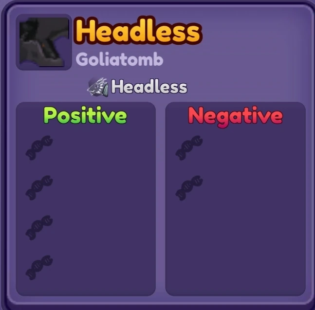Hoe much is a Headless Goliatomb and how much is an Paranox thag is ...