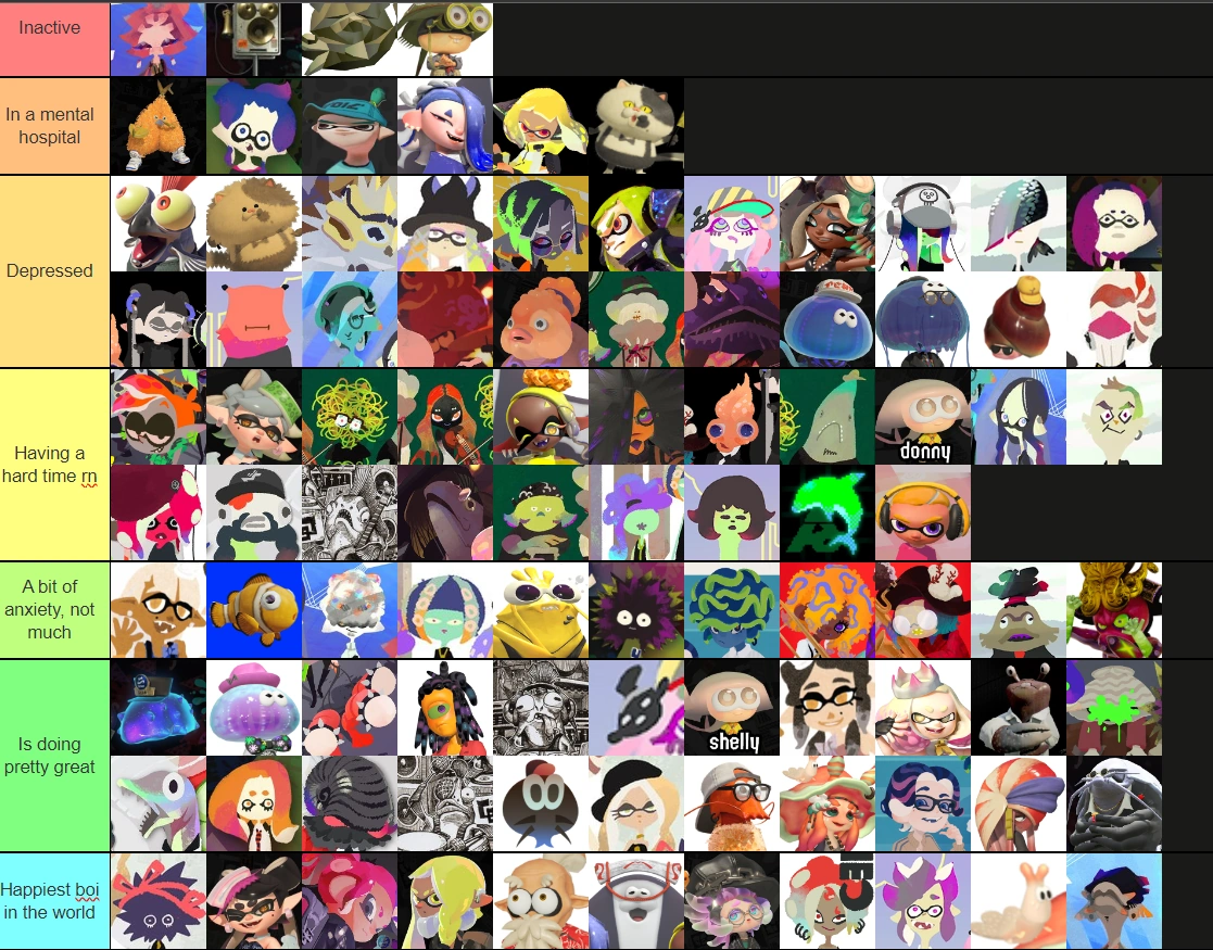 Ranking Splatoon characters based on how depressed they are (tw ofc ...