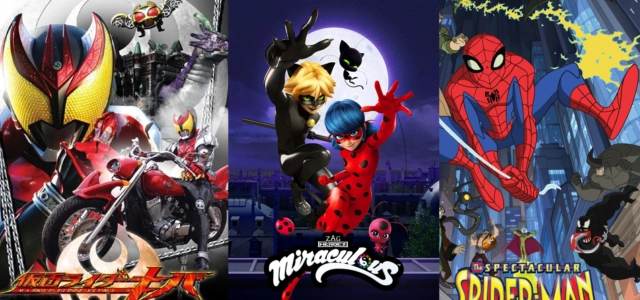 Kamen Rider Kiva, Miraculous Ladybug, and The Spectacular Spider-Man ...