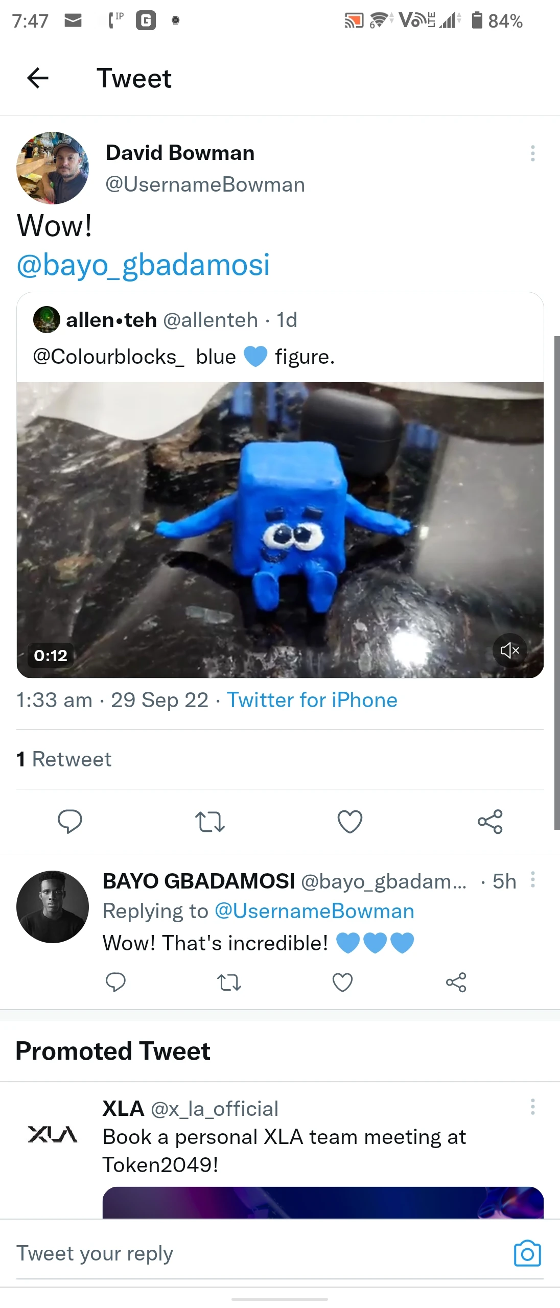 I think Blue and his voice actor like my clay figure. | Fandom