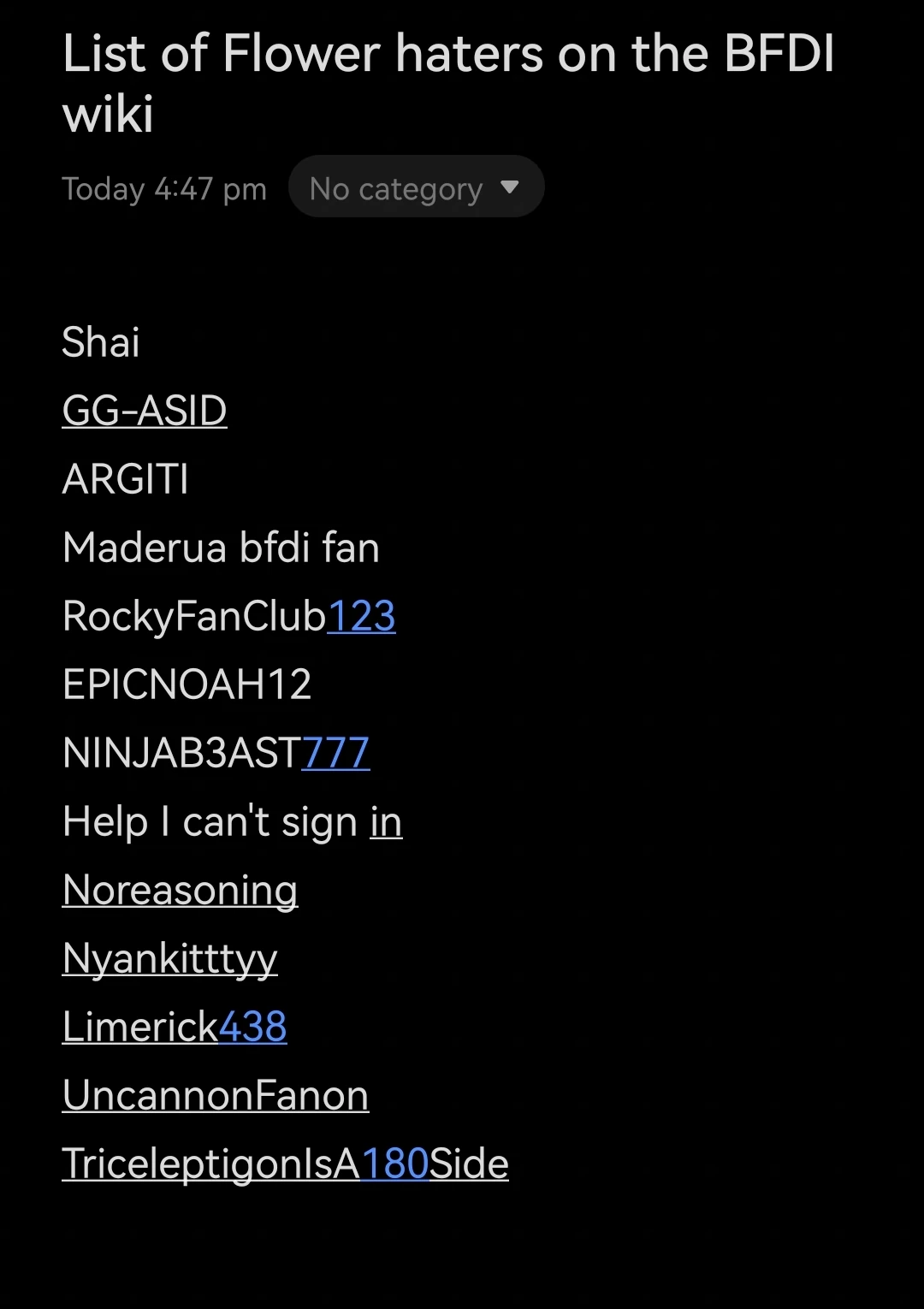 Updated List of Flower haters | Fandom