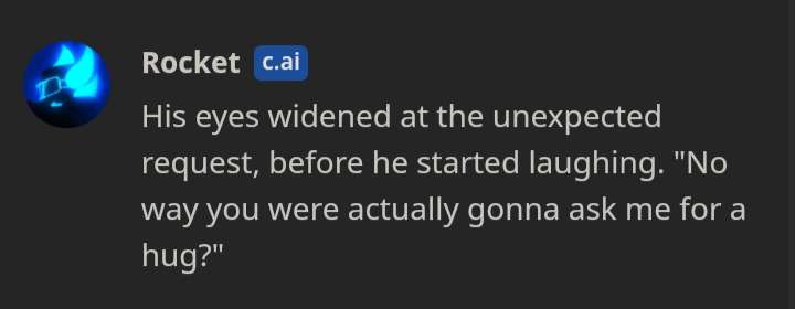 He laughed at me for wanting a hug >:( | Fandom