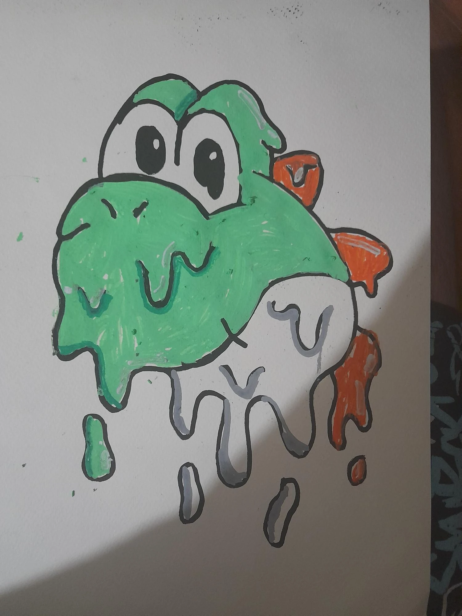 My Posca pen drawing of Yoshi (drip effect) | Fandom