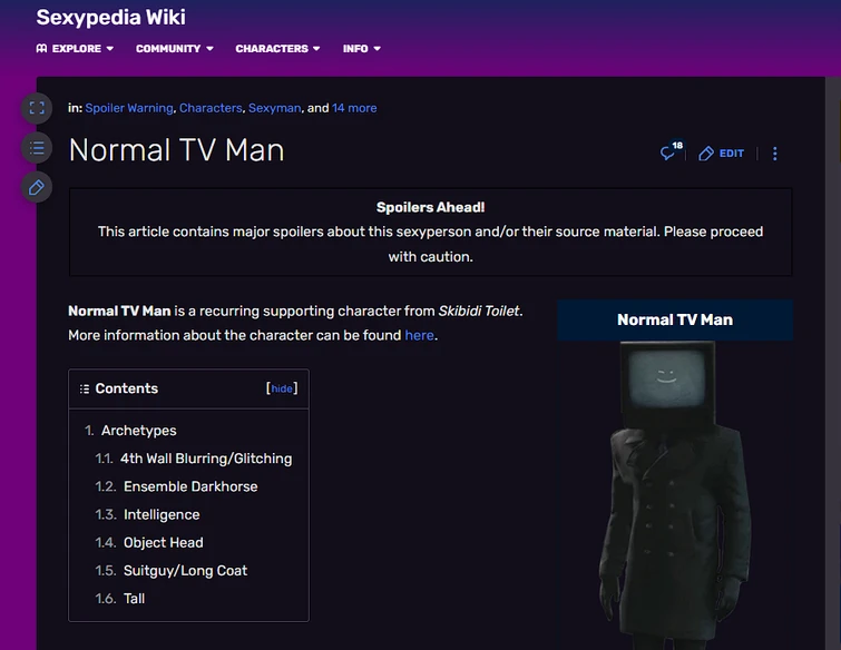 Tv man is in the Sexypedia btw | Fandom