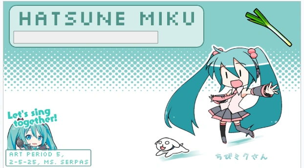 (First post) Doing a Hatsune Miku presentation for art !! | Fandom