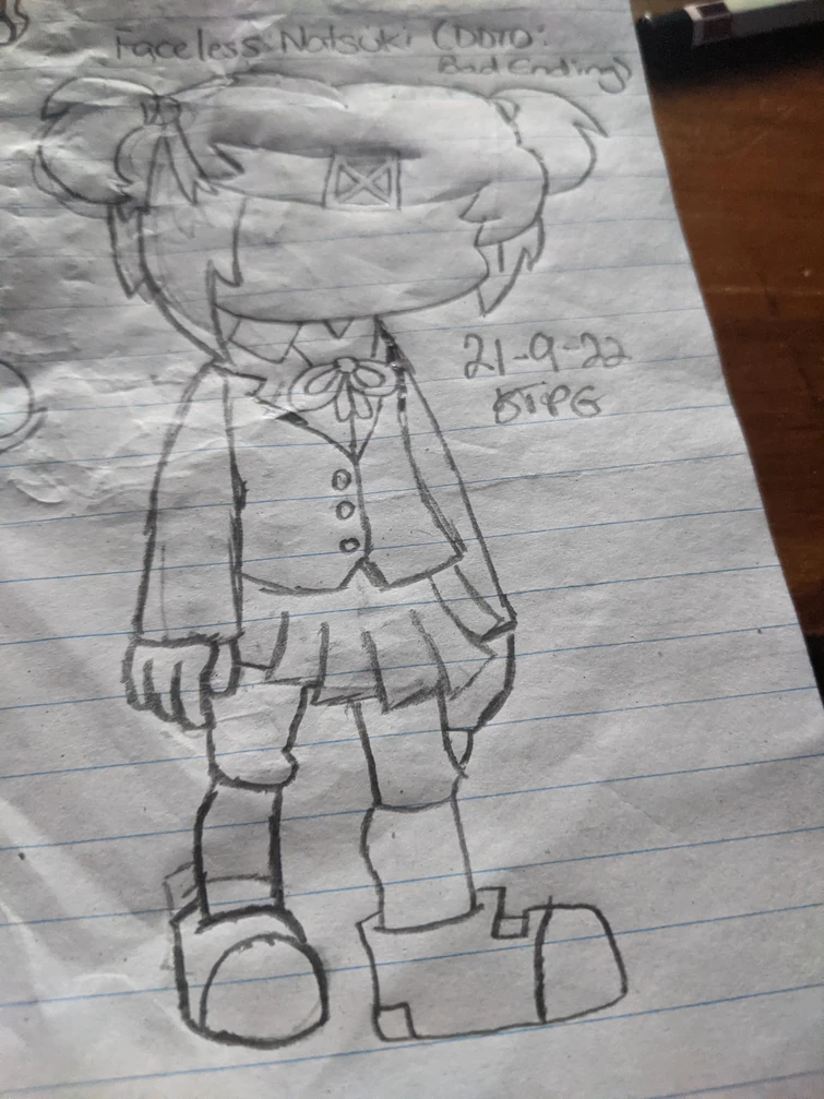 Drawing of Faceless Natsuki (From DDTO: Bad Ending) | Fandom