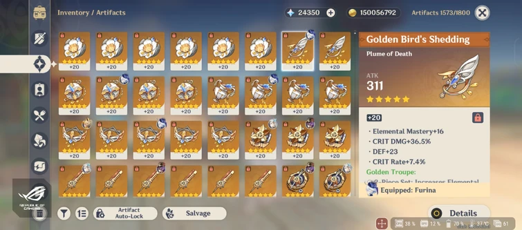 Share your highest cv artifact | Fandom