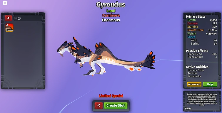 selling gyroudus spec for 2-4k [CANCELLED TRADE] | Fandom