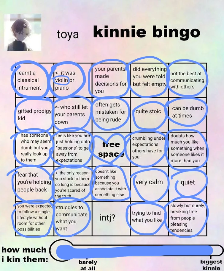 i did the kinnie bingos again | Fandom