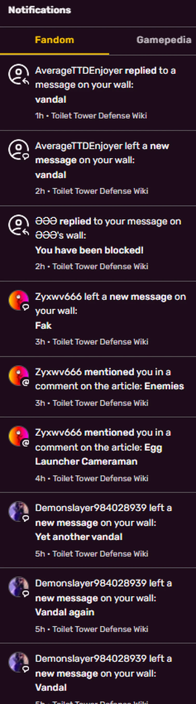 pov: you are an admin on the ttd wiki | Fandom