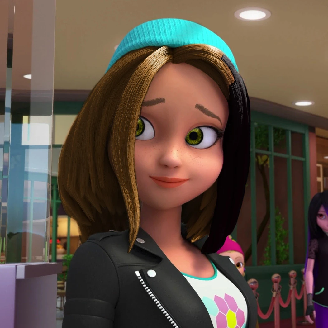 Zoé with black & brown hair and yellow-green eyes | Fandom