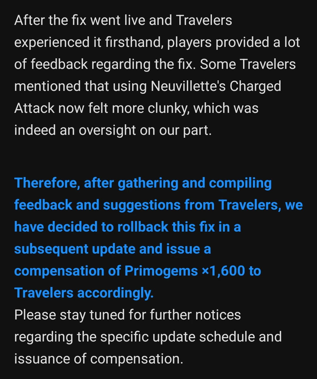 Regarding the Neuvillette Bug Fix... | Fandom