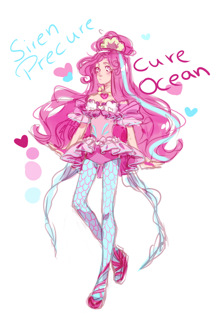 Redrawing my Old Precure Concepts [A Thread] - #01 Cure Ocean (click to ...