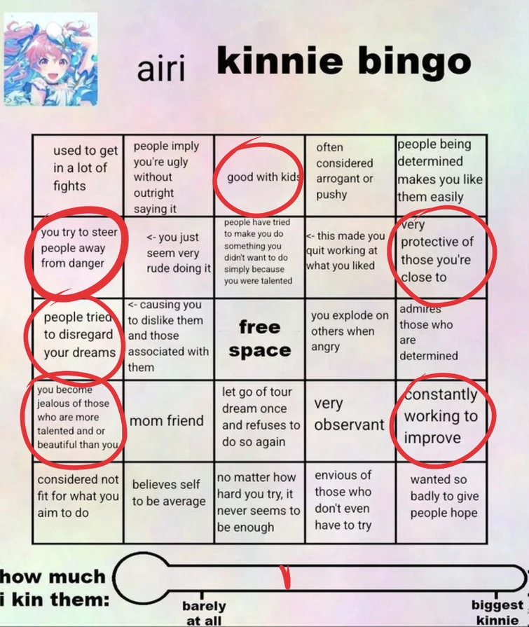 I did a kinnie bingo of every character | Fandom