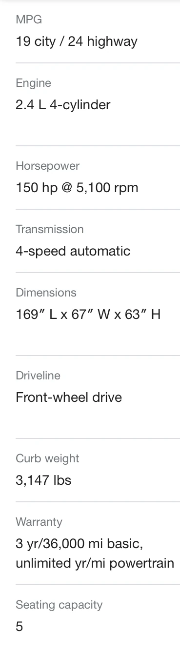 Guess the car by its specifications. (Yes, I know light-mode is engaged ...