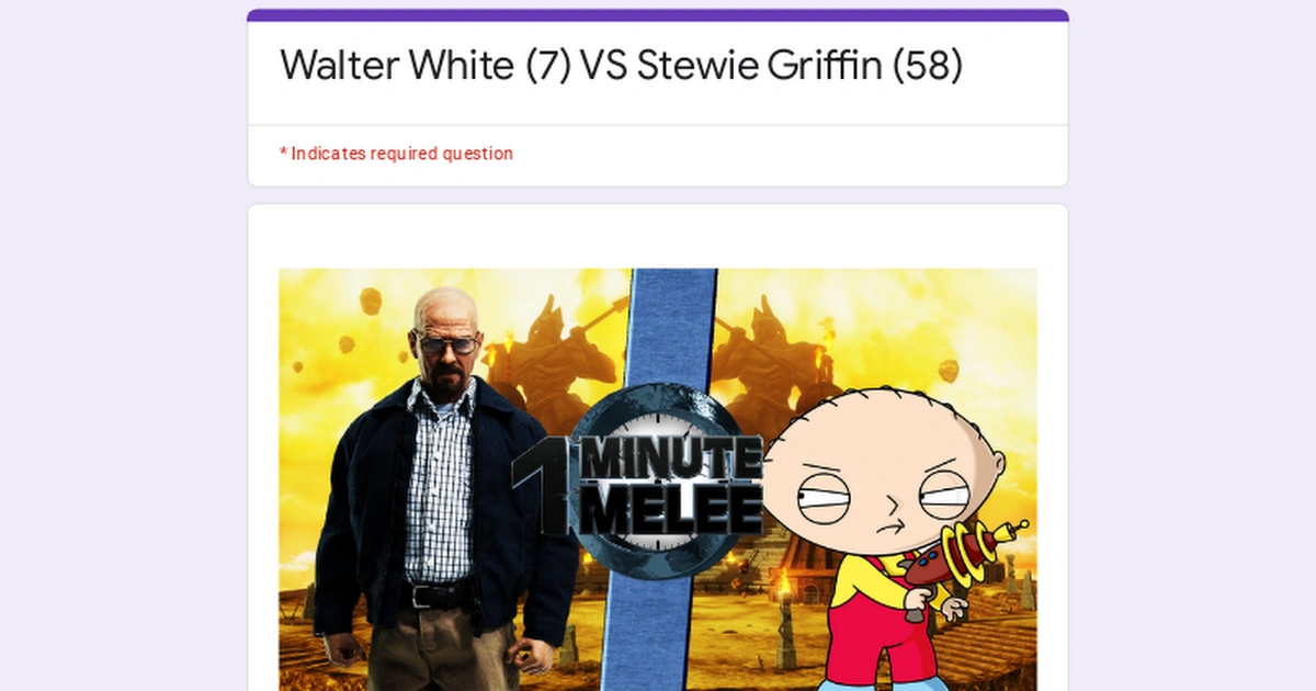 Voting for Walter White vs Stewie Griffin is now open | Fandom