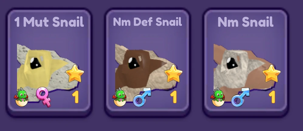trading/selling 3 Baby Snails | Fandom