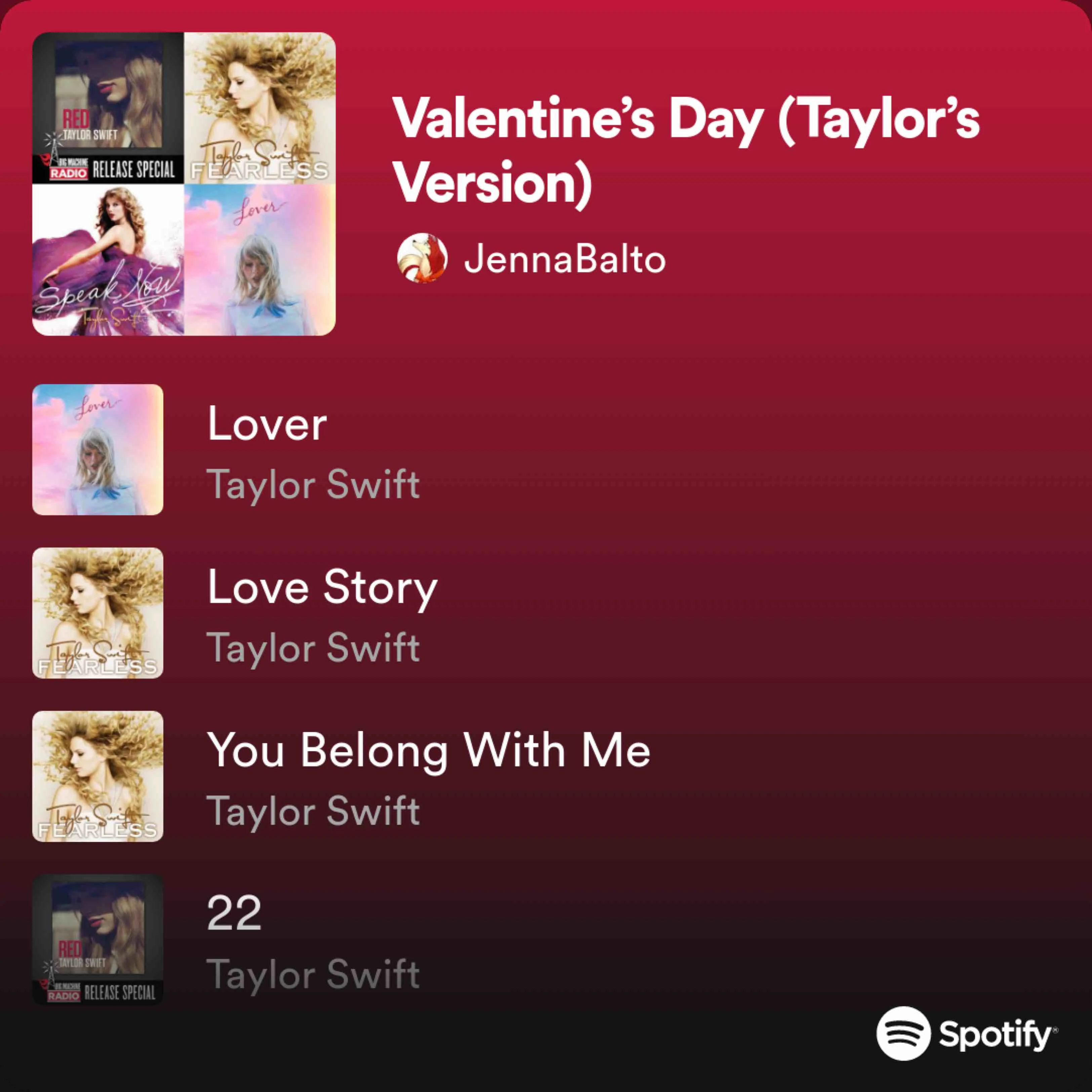 I made a Taylor playlist for Valentine’s Day! | Fandom