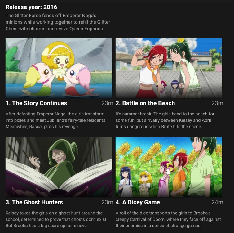 What Glitter Force and Glitter Force Dokidoki looked like on Netflix ...